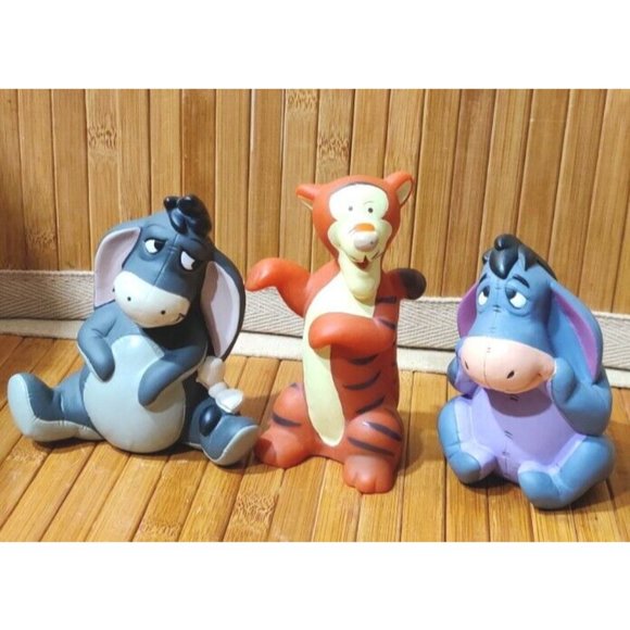 Disney | Toys | 3 Vtg Disney Eeyore Tiger Rubber Squish Toy | Poshmark
